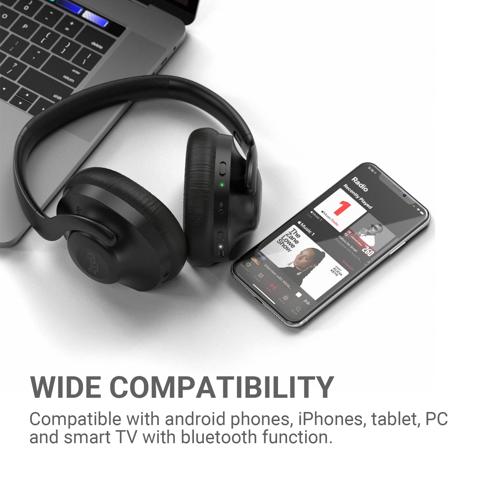 233621 Shell Noise Cancelling Headphones. Lightweight Over Ear ANC Bluetooth Headphones. Fast Charge, 60 Hours Playtime, Wireless Headphones with Call Noise Reduction for Improved Call Quality (Ice)