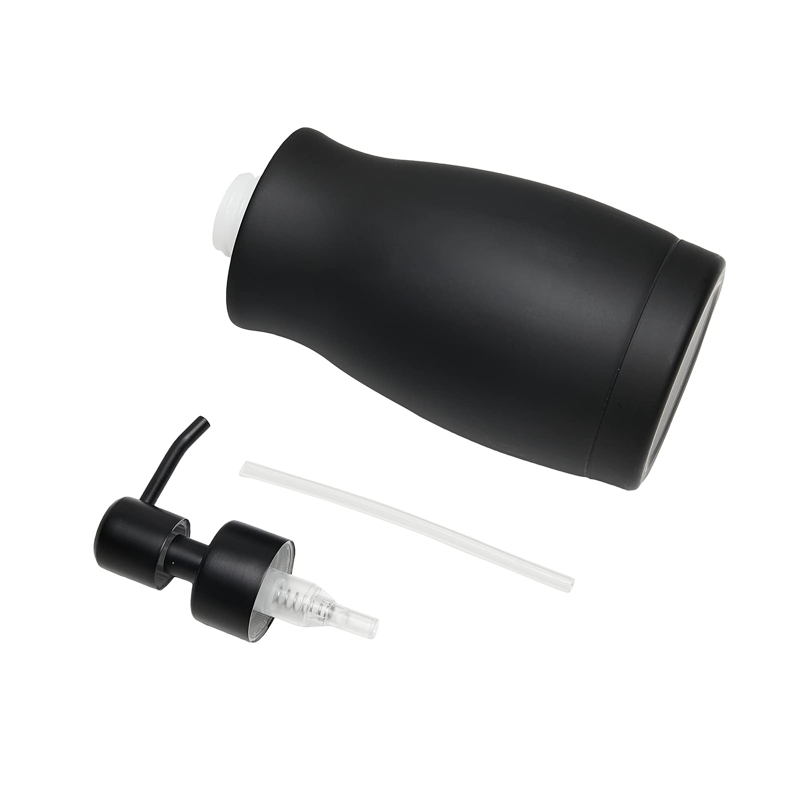 304 Stainless Steel Countertop Black Soap Dispenser Rust Resistant Leak-Proof Liquid Hand Sanitizer Pump with Hopper,for Kitchen Sink, Countertop, Bathroom (13.5oz/400ml)…