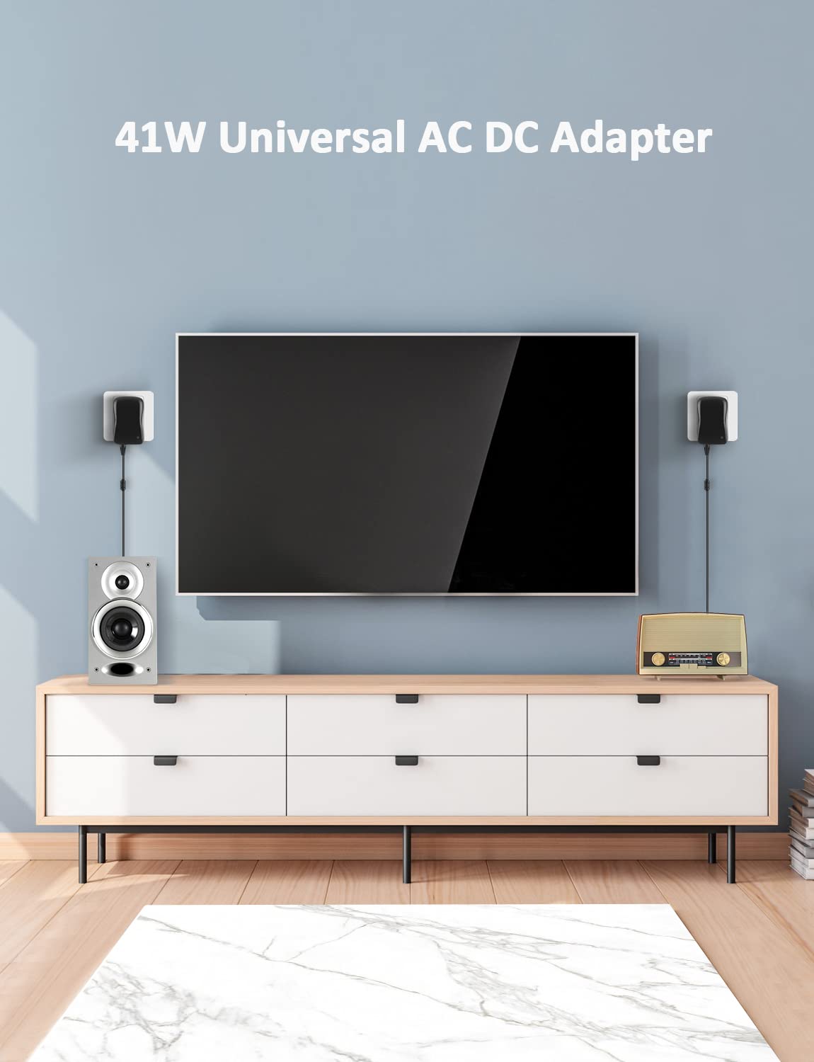 41W AC Adapter, Universal AC DC Power Adapter, AC/DC Power Supply 100-240V 50/60HZ 6V 9V 12V 2A 15V 18V 20V 24V 1.5A Adjustable Switching Adapter with 8 Tips for LED Strip Light, Camera,Router,Speaker