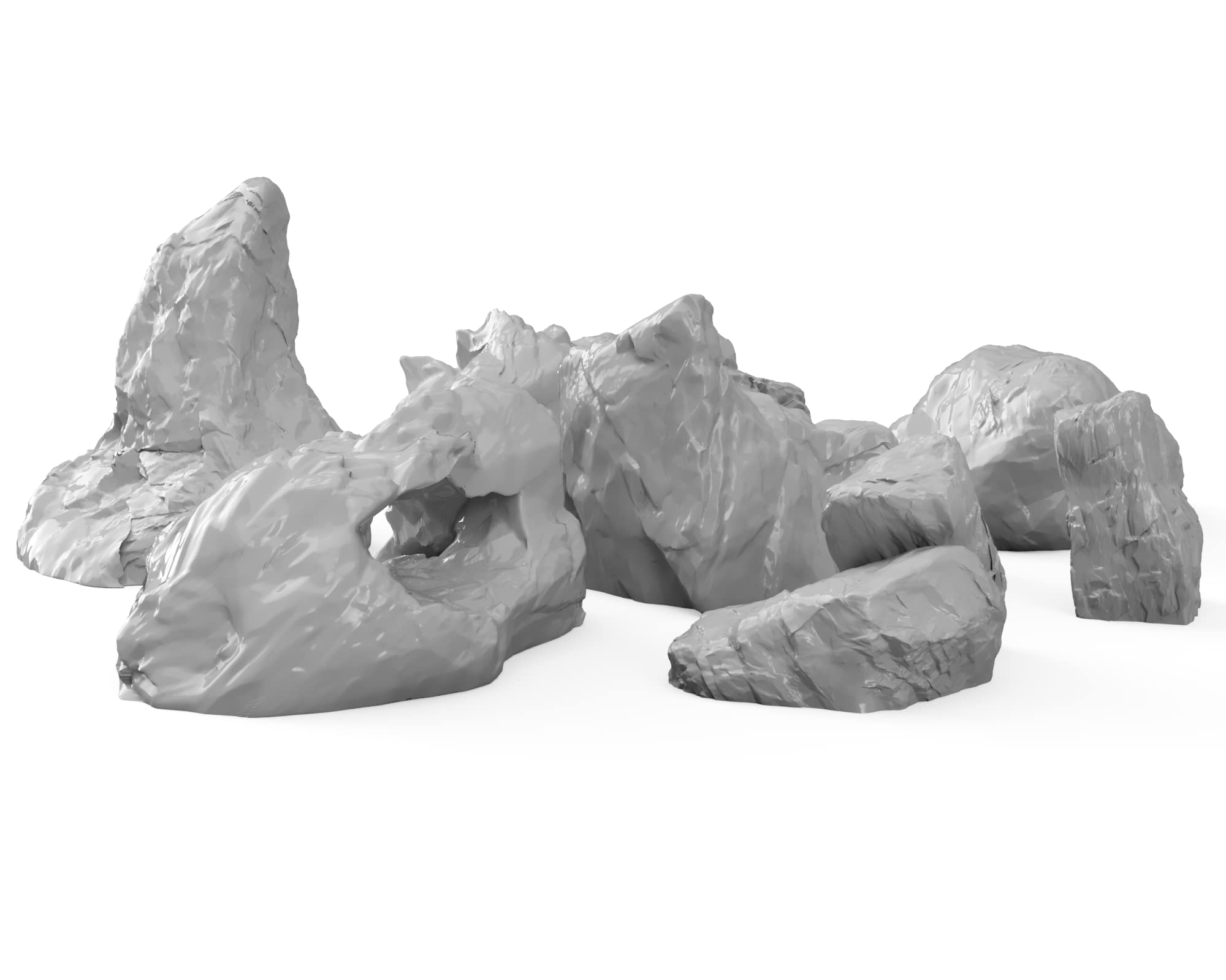 3DEGOS Stone Boulder Rock Set DND Terrain 28mm for Dungeons and Dragons, D&D, Pathfinder, Warhammer 40k, RPG, Miniatures, Age of Sigmar, Tabletop, D and D, Dungeons and Dragons Gifts