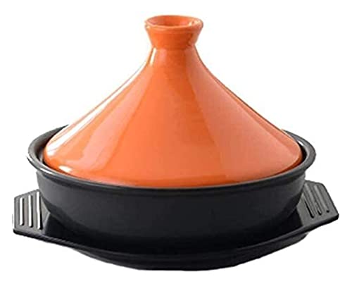 23Cm With Wooden Shovel Moroccan Tagine Pot Casserole Pot For Different Cooking Styles For Home Kitchen 22.5.29 (Color : Orange)