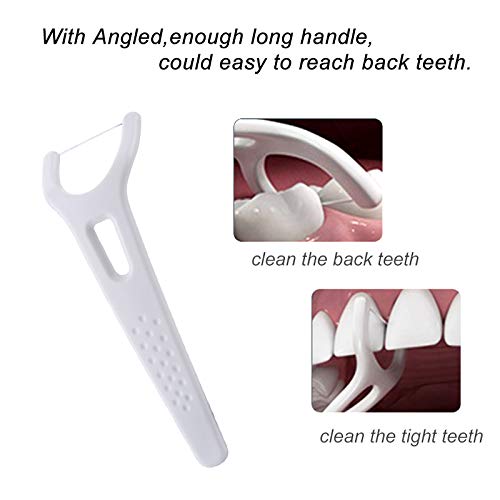 Dental Floss, FAMILIFE Unwaxed Dental Floss Picks Unflavored Fluoride Free Back Teeth Toothpicks Flossing Flossers Threaders Sticks with 4 Travel Handy Cases 120 Count
