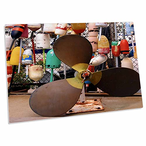 3dRose USA, Massachusetts. Propeller, Floats and Fishing Gear. - Desk Pad Place Mats (dpd-189367-1)