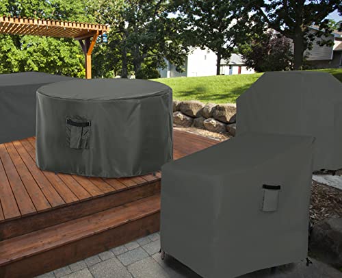 ABCCANOPY Waterproof Outdoor Patio Fire Pit Cover Lawn Patio Fire Bowl Covers Heavy Duty UV Resistant Dust Proof Protective Covers, 40" Lx 40" Wx 20" H