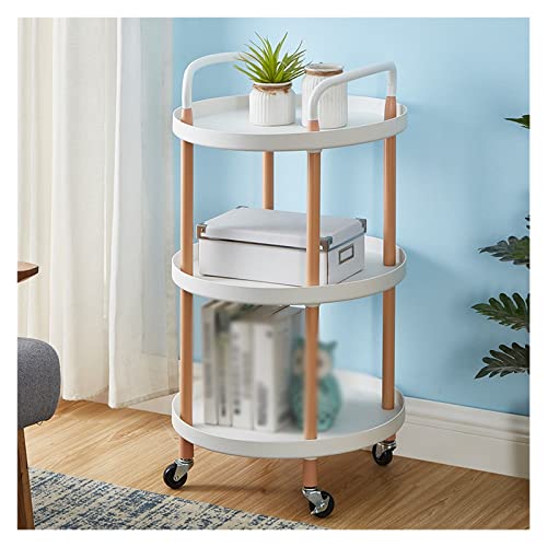 LIRUXUN 3 Tier Storage Rack Kitchen Foldable Trolley Vegetable Floor Rack Wheels (Color : D, Size : 81.5cm*48cm)