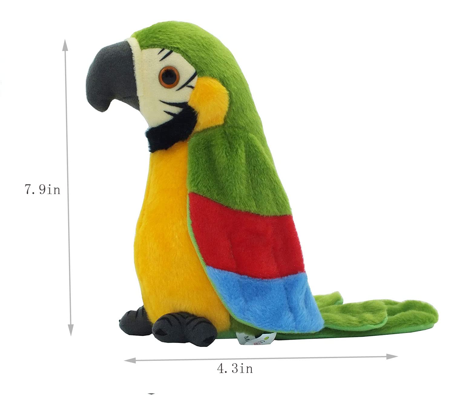 Auhafaly Talking Parrot, Repeats What You Say Plush Animal Toy Electronic Parrot Parrot for Boys, Girls Gift