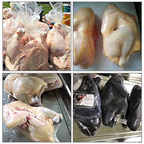 Morepack Poultry Shrink Wrap Bags,10x16Inches 50Pcs Clear Poultry Heat Shrink Bags BPA Free Freezer Safe with Zip Ties,Silicone Straw for Chickens,Rabbits