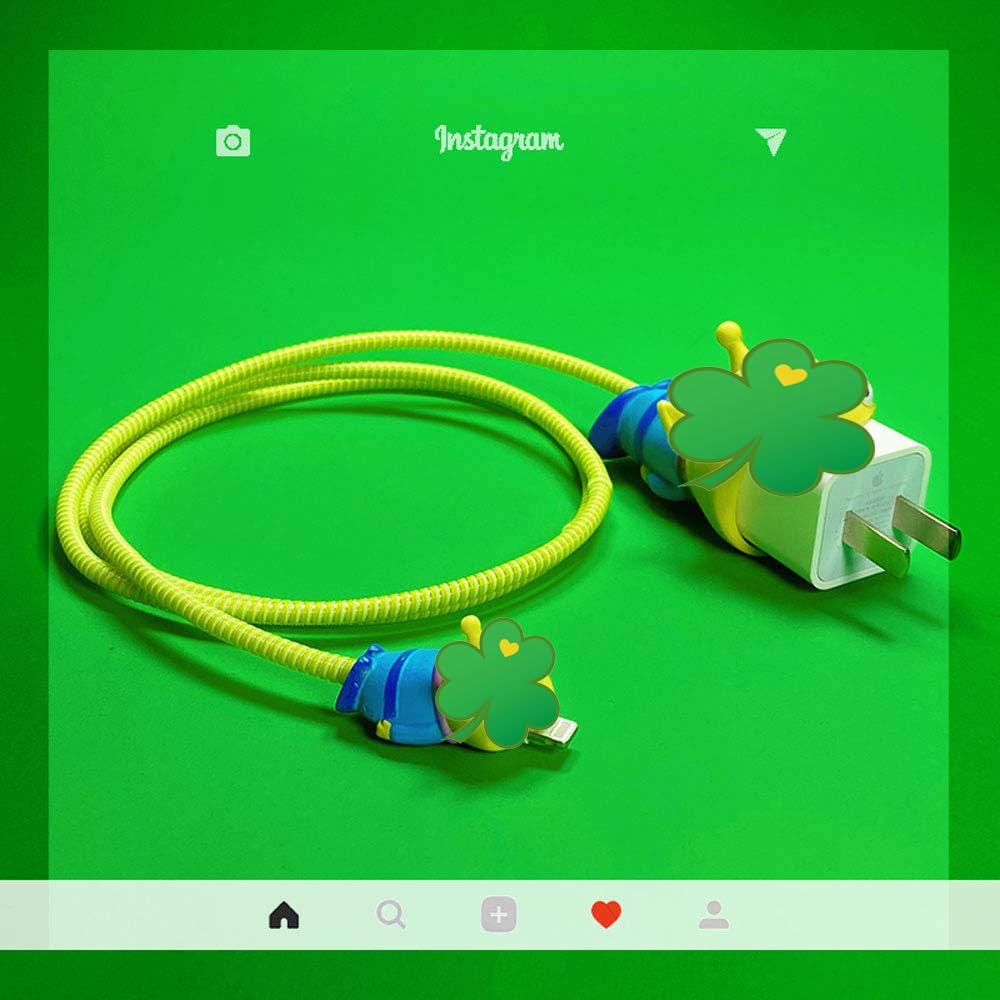 ZOEAST(TM) DIY Animal Protector USB Charger Saver Charging Data Earphone Line Protector Compatible with All iPhone 15 14 13 12 11 XS Max XR X 8 7 6 Plus USB Wire (Alien)