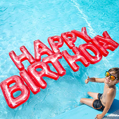 Pool Party Decorations Happy Birthday Pool Floats – Large Floating Letters Pool Party Decorations for Kids Birthday Party Decorations, Perfect for Summer Party Decor Birthday Banner Backdrop