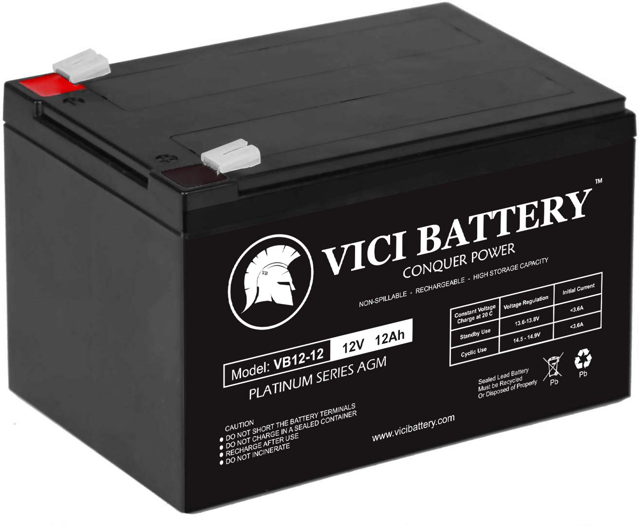 VICI Battery 12V 12Ah F2 Battery for INVACARE Lynx L-3, L-4 Sitting Scooter - 2 Pack Brand Product
