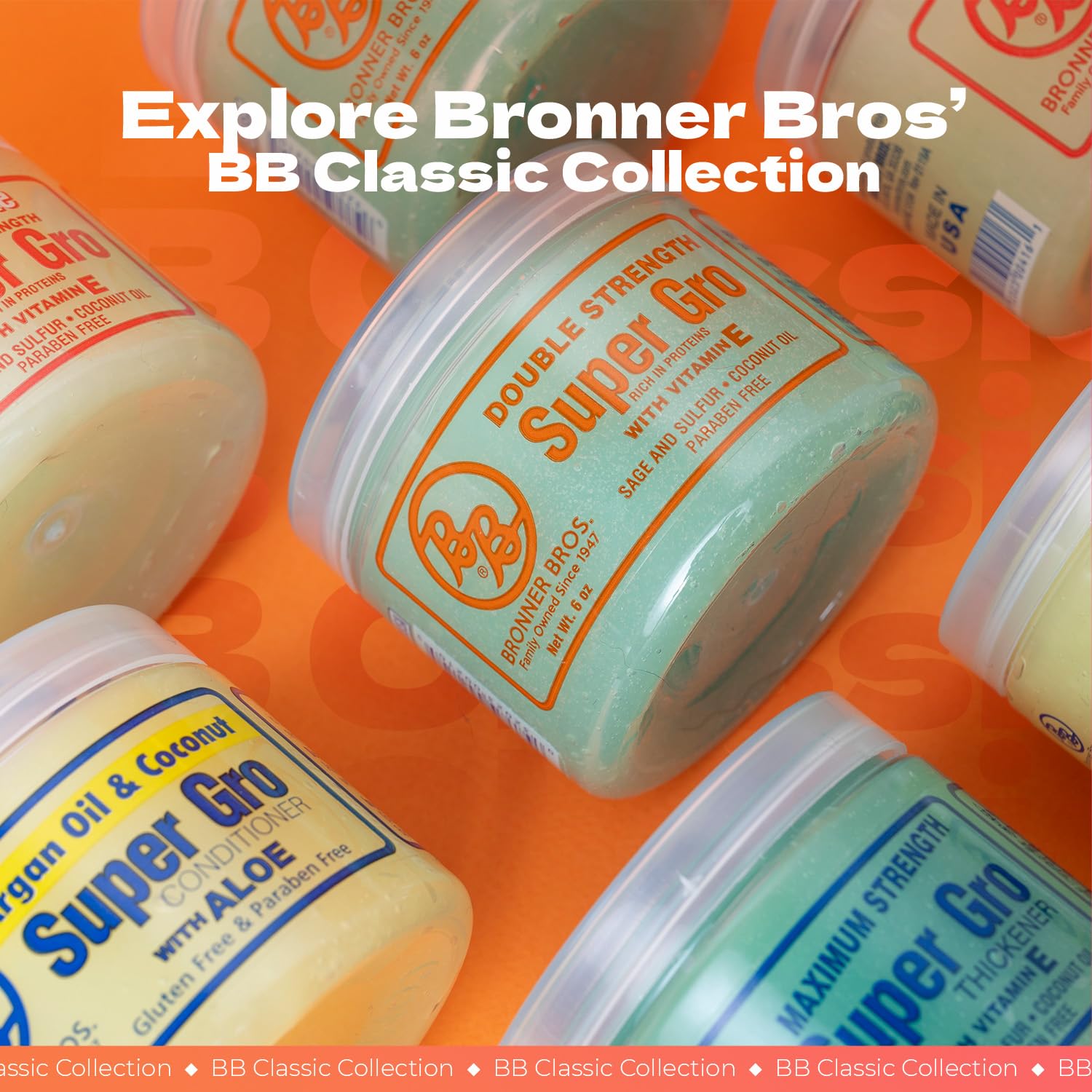 Bronner Bros Argan Oil & Coconut Super Gro - Hair Gel for Dry Itchy Scalp Treatment, Moisturizer, Reduces Dryness & Split-Ends - Made with Vitamin A, E, D, Sage, Argan Oil & Coconut Oil - 6 oz
