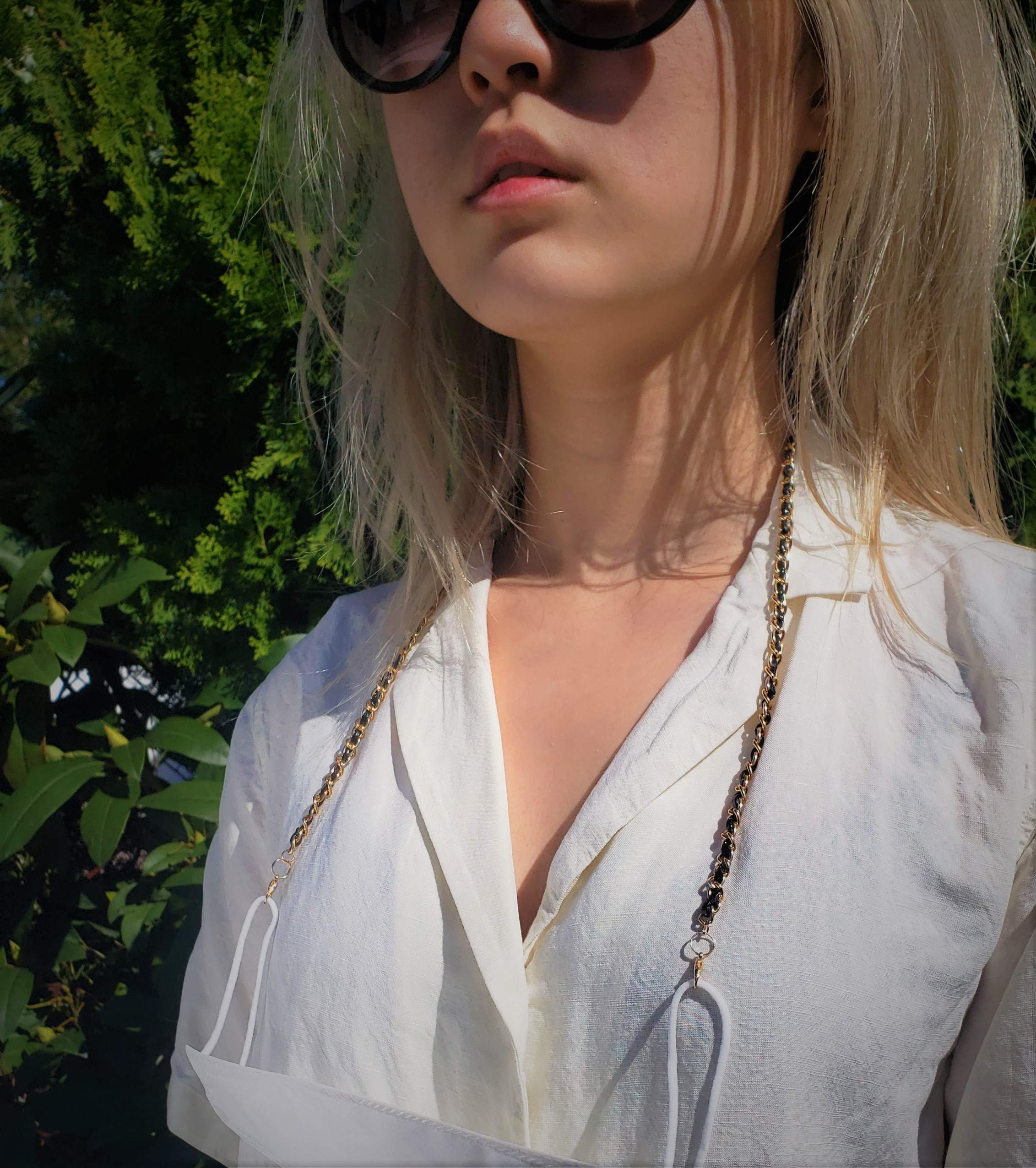 2 PCS /1 PC Eyeglasses Chain Mask Chain Holder Sunglasses Chain Necklace Women Men Gold Silver Rose Gold Black Pearl