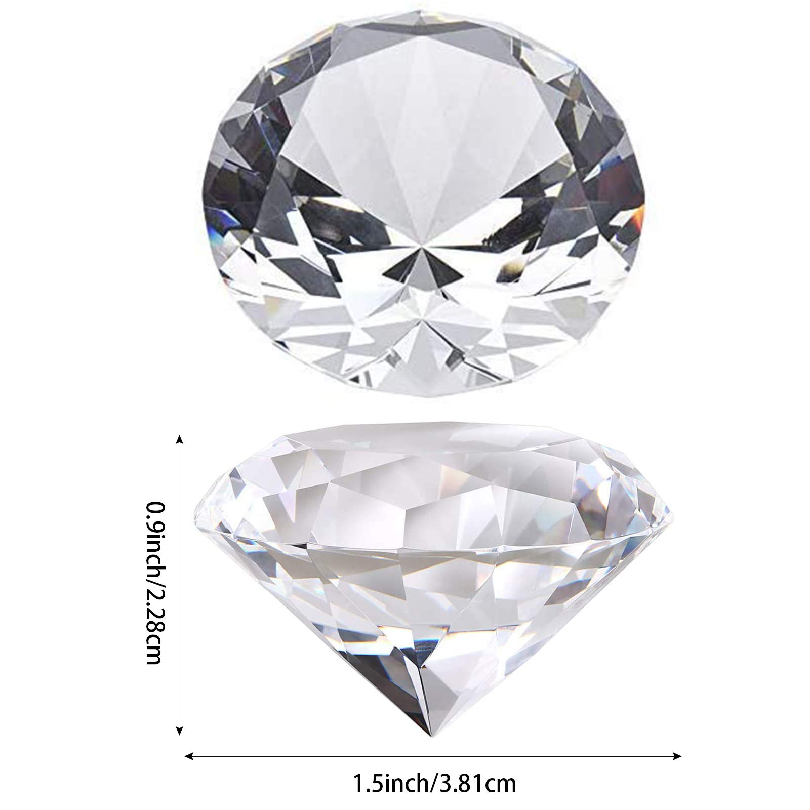 Aulufft 24 Pack Diamond Card Holder Table Number Holder Place Card Holders Acrylic Crystal Diamond Tabletop Card Stands for Party Weddings Table Decoration Clear