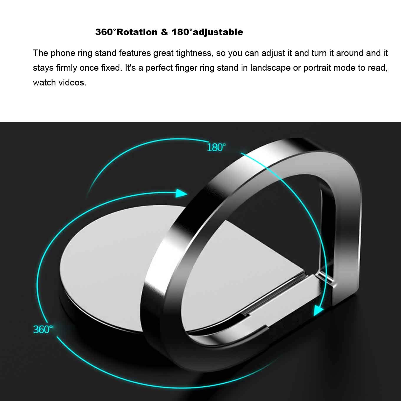 3 Package Phone Ring Stand Holder,iEugen Universal Thin Finger Loop Grip Stand Holder,Compatible with Magnetic car Mount,360 Rotation Phone Ring Grip for Phone case Tablet Smartphone Phone-Rosegold