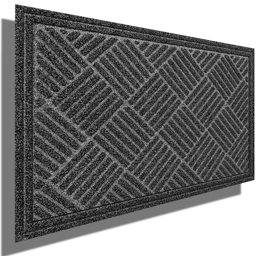 Amagabeli Large Outdoor Door Mats Rubber Shoes Scraper 36" x 24" for Front Door Entrance Outside Doormat Patio Rug Dirt Debris Mud Trapper Waterproof Out Door Mat Low Profile Washable Carpet BG038