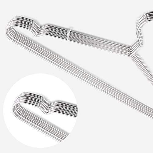 Tosnail 50 Pack Stainless Steel Strong Wire Metal Hangers Heavy Duty Clothes Hangers - 16.5"/42cm