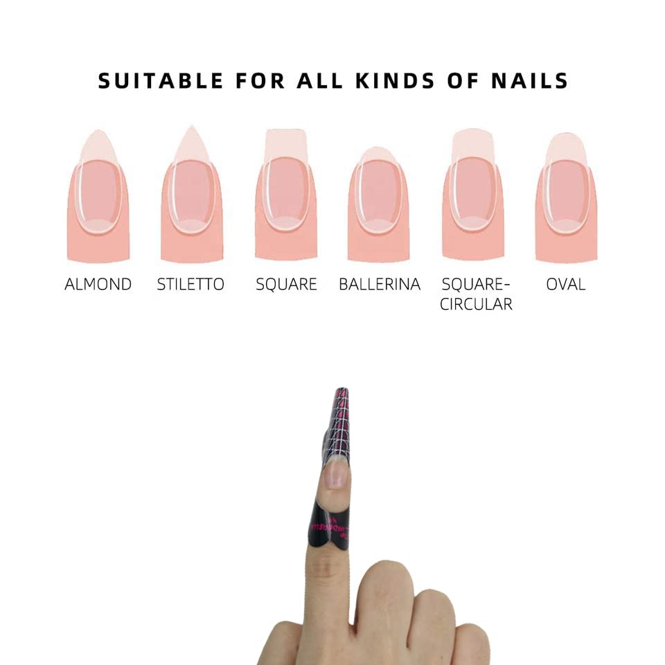 500 Count Nail Forms-High Strength Selfadhesive Properties-New Upgraded Style Nail Stickers for Builder Gel Acrylic Nails and Polygel Printed Flowers (500pcs)