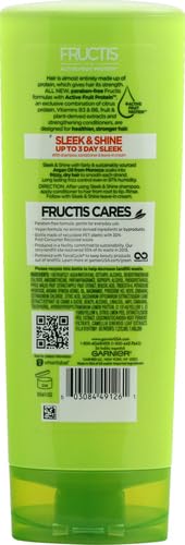 Garnier Fructis Sleek and Shine Conditioner, Frizzy, Dry, Unmanageable Hair, 12 fl; oz.