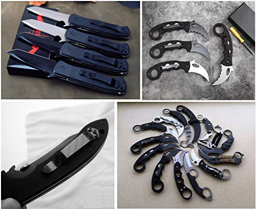 5Afashion 2 pcs Deep Carry Pocket Clips for Folding Knives,Kydex Waist Clip,Folding Knife Back Clips (B)