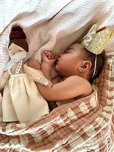 Crane Baby Blanket, Soft Cotton Jacquard Nursery and Stroller Blanket for Boys and Girls, Copper Moon Phase, 30” x 40”