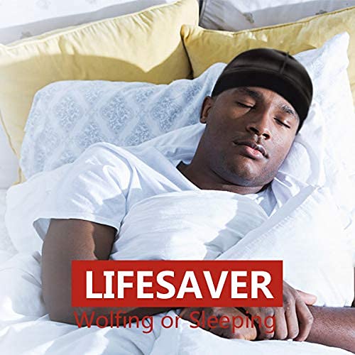 2PCS Silky Stocking Wave Cap for Men, Good Compression Over Durag (Regular Style)