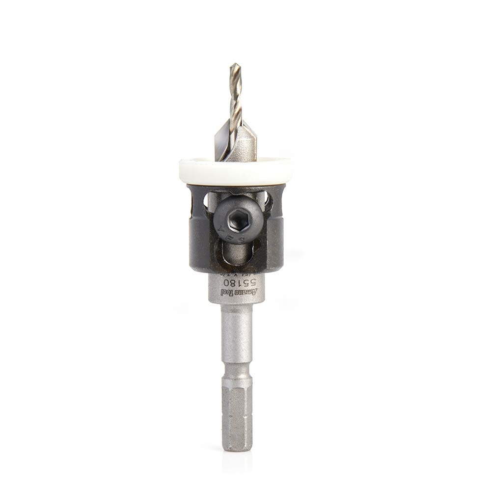Amana Tool 55180 Carbide Tipped 82 Degree Countersink with Adjustable Low Friction Depth Stop For Festool CENTROTEC System 3/8 D x 7/64 Drill D