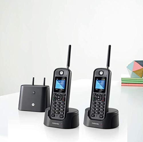 Motorola O211 DECT 6.0 Long Range Cordless Phone - Wireless Phones for Home & Office Phone with Answering Machine - Indoors and Outdoors, Water & Dust Resistant, IP67 Certified - Black, 1 Handset