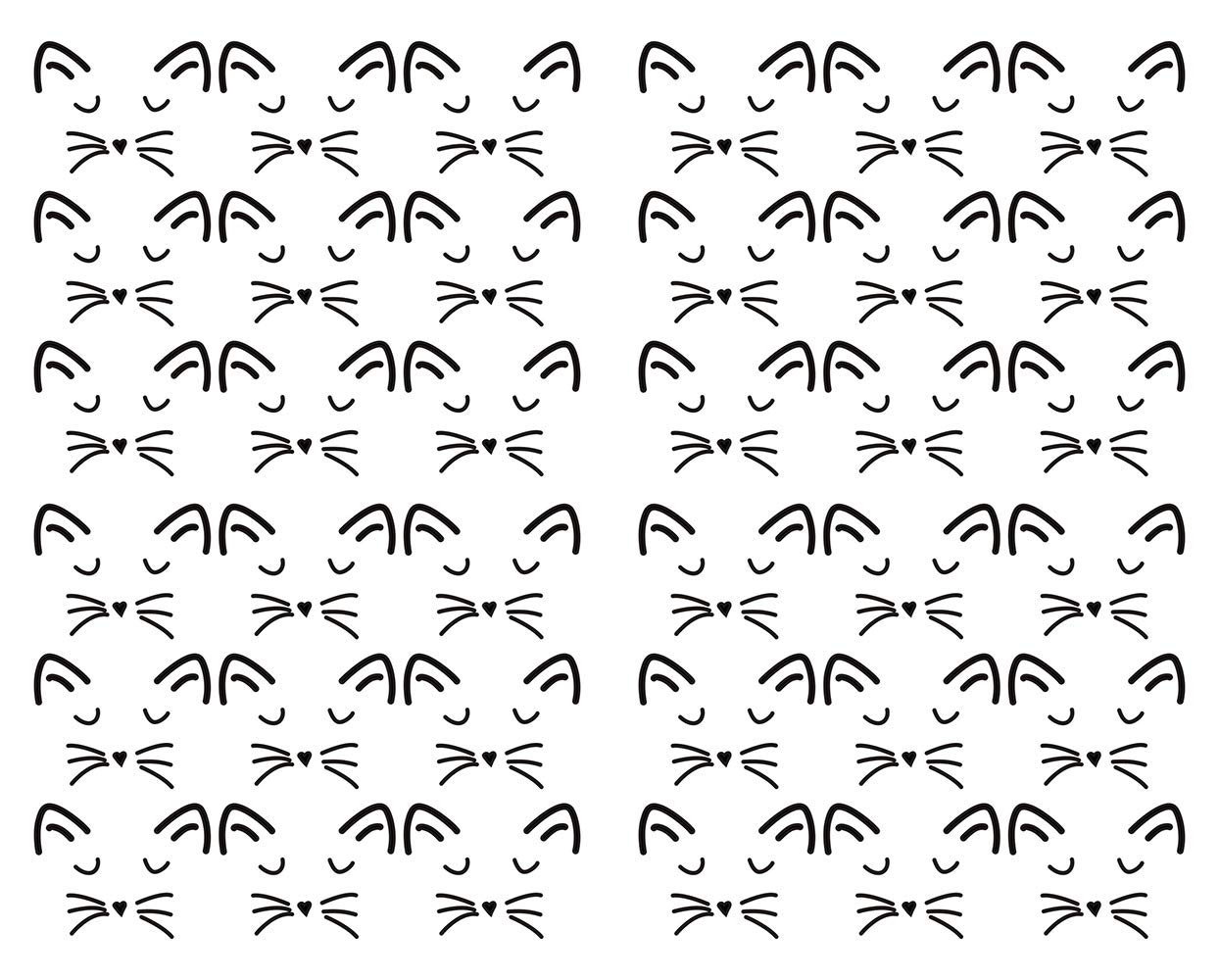 JUEKUI Set of 36 Cat Pattern Wall Decal Cat Lover Gift Nursery Decor Girls Room Decor Animal Art Vinyl Wall Sticker WS44 (Black)