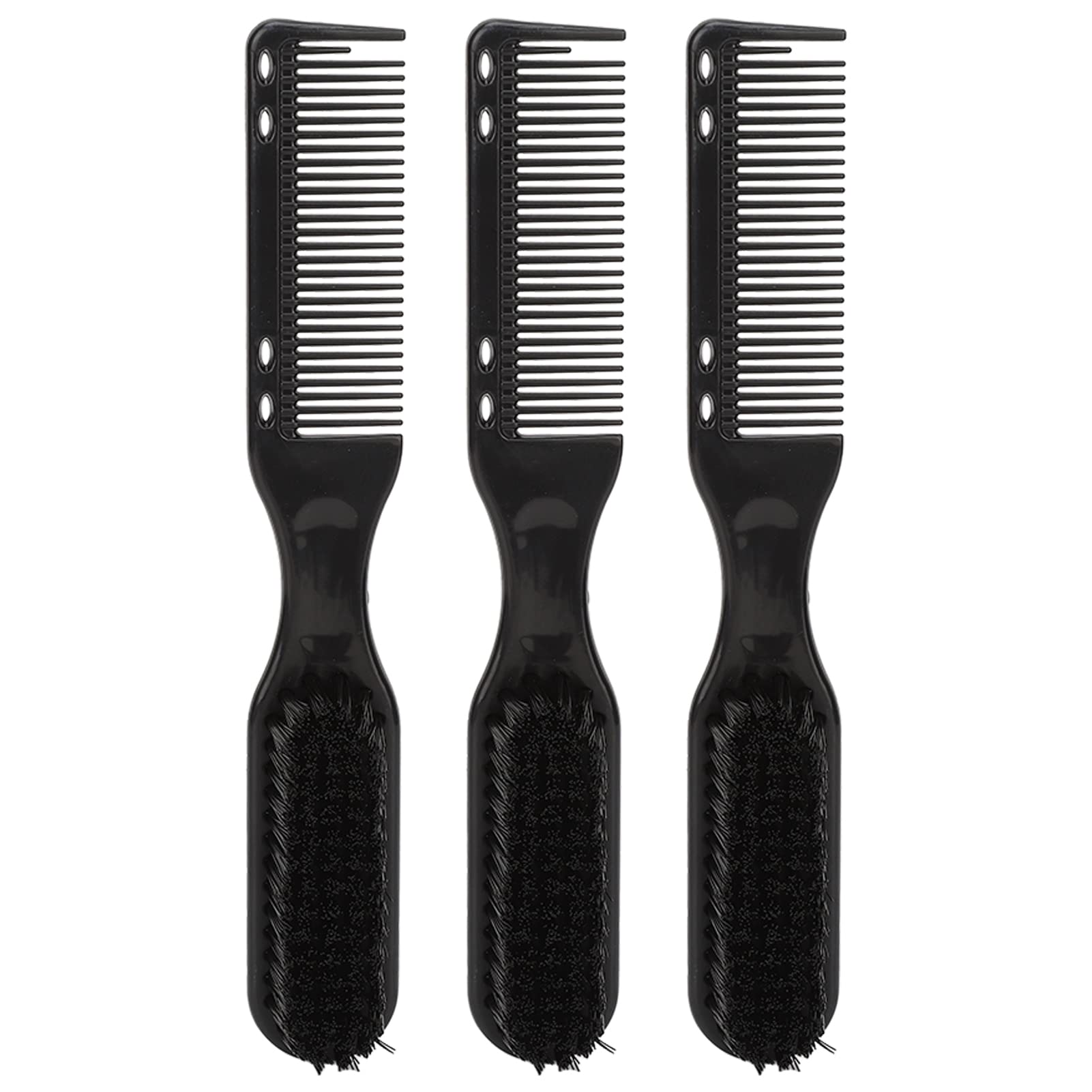 3pcs Beard Brush for Men, Double Head Beard Grooming Brush with Curved Handle, Portable Beard Mustache Styling Comb for Fine or Thinning Hair,