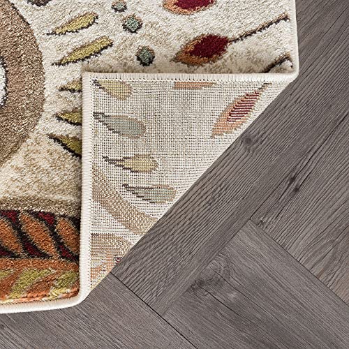 Ivory Modern 2x3 Entry Rug - Indoor Front Door Rug - Small Area Rug - Kitchen Rug - Bath Rug - Contemporary Carpet - Alfombras para Salas