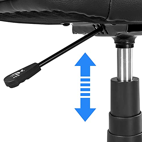 Yaheetech Office Chair Task Chair Mid-Back Executive Desk Chair PU Leather Ergonomic Computer Chair with Armrest, Black