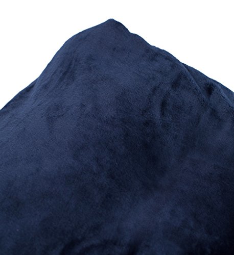 BIRDROCK HOME Internet’s Best Plush Throw Blankets - Navy (Blue) - Ultra Soft Couch Blanket - Light Weight Sofa Throw - 100% Microfiber Polyester - Easy Travel - Queen Full Bed - 90 x 90
