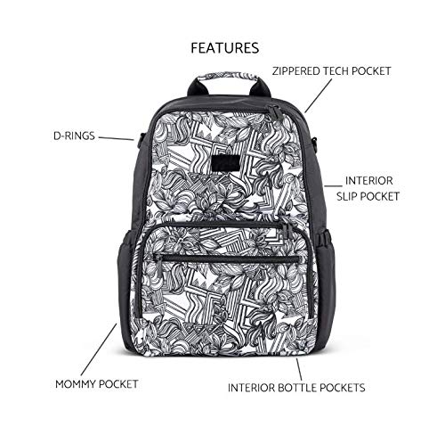 JuJuBe Zealous Diaper Bag Backpack and Fashionable Travel Bag with 9 Pockets