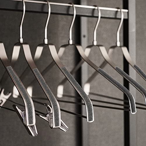 400 Count Hanger Grips Self Sticking Foam Hanger Protection Strips Self Adhesive Hanger Foam Strips Gray No Slip Hanger Strips Thin Protection Garment Tape, Enough for 200 Hangers (3 3/8 x 3/16 Inch)
