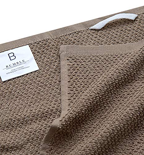 400 GSM Absorbent 6 Pack Cotton Popcorn Stripe Kitchen Towels with Hanging Loop - 16x26 Inches, Tan