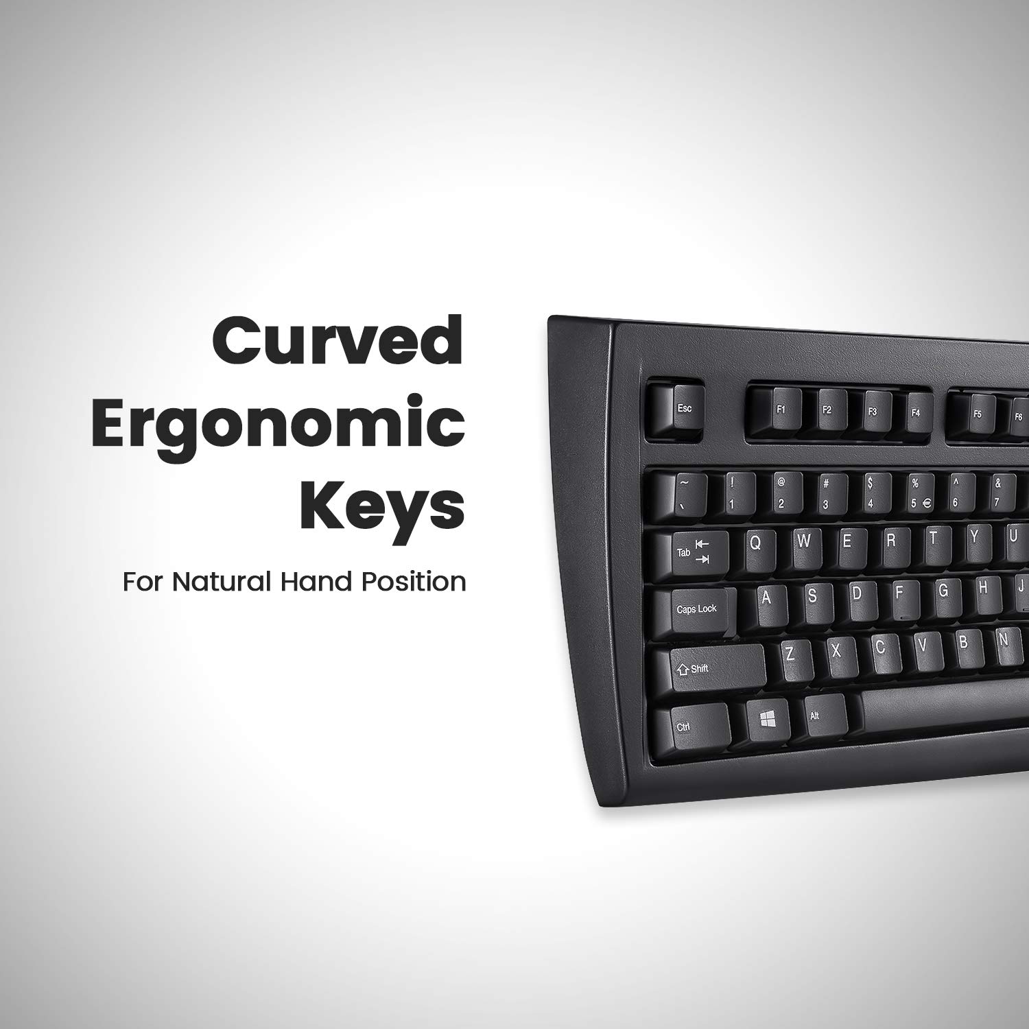Perixx Periboard-107 Wired PS2 Full Size Keyboard, US English Layout