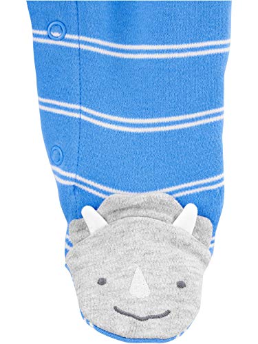 Simple Joys by Carter's Baby Boys' 2-Pack Cotton Sleep and Play, Blue Stripe/White Sharks, 3-6 Months