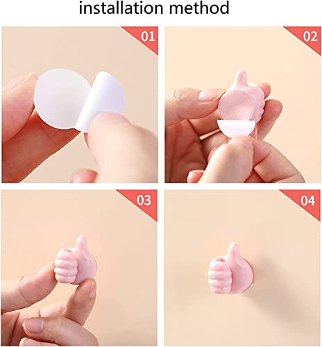 6Pcs Multifunctional Clip Holder Thumb Hooks Wire Organizer Wall Hooks Hanger Strong Wall Storage Holder for Kitchen Bathroom (Transparent)