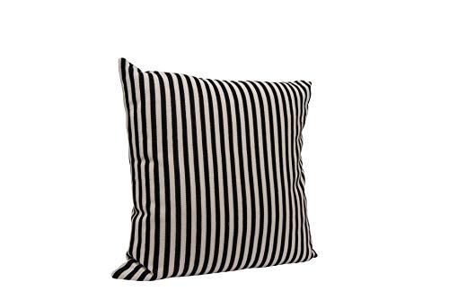 Creative Co-Op Square Cotton Woven Stripes Throw Pillow, Black