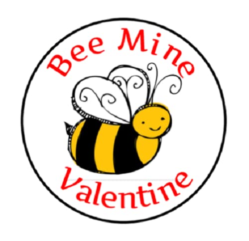 48 pcs Valentine's Day Fancy Bee Mine​​​​​ Stickers Envelope Seals Labels Round Tags, Stamps Sticker for Gift Cards, Envelopes, Boxes for Holiday, Birthday, Christmas