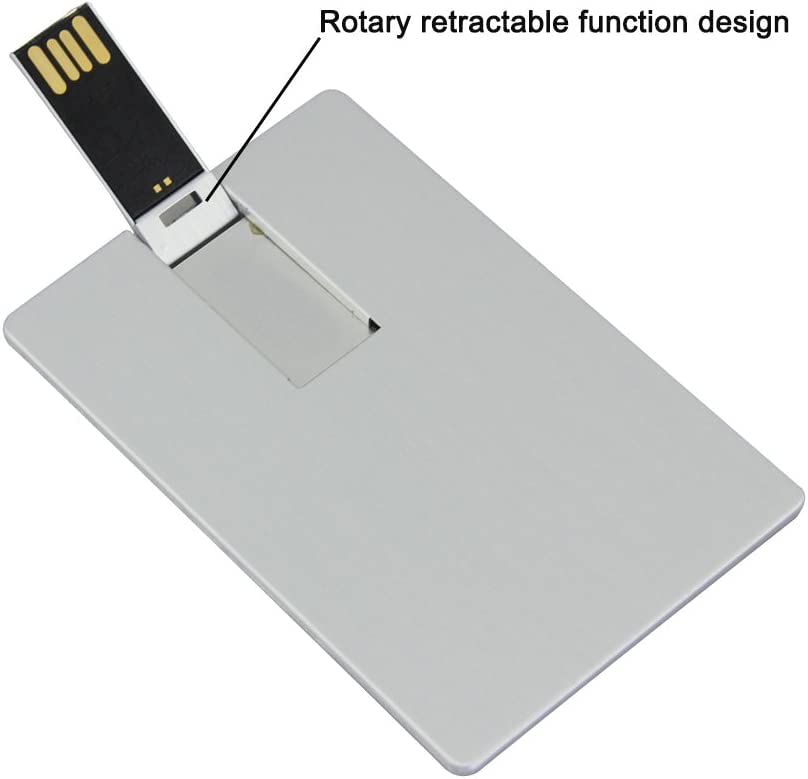64GB USB 2.0 Flash Drive Credit Card Bank Card Shape Pen Drive Thumb Drives Memory Stick Pendrive Jump Drive Flash Disk-Silver