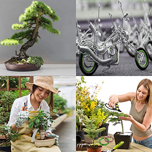 9 Rolls Bonsai Wires, YOURSEE Anodized Aluminum Bonsai Training Wire with 3 Colors (Black, Brown, Green) and 3 Sizes (1.0 mm, 1.5 mm, 2.0 mm), Total 147 Feet