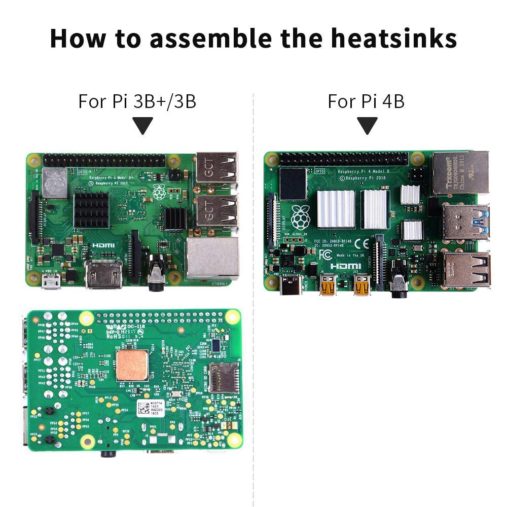 GeeekPi Fan for Raspberry Pi - 30x30x7mm DC 5V Brushless CPU Cooling Fan with 7PCS Heatsink for Pi 4 Model B, 3B+, 3 & Retroflag NESPI CASE Plus (1-Pack)