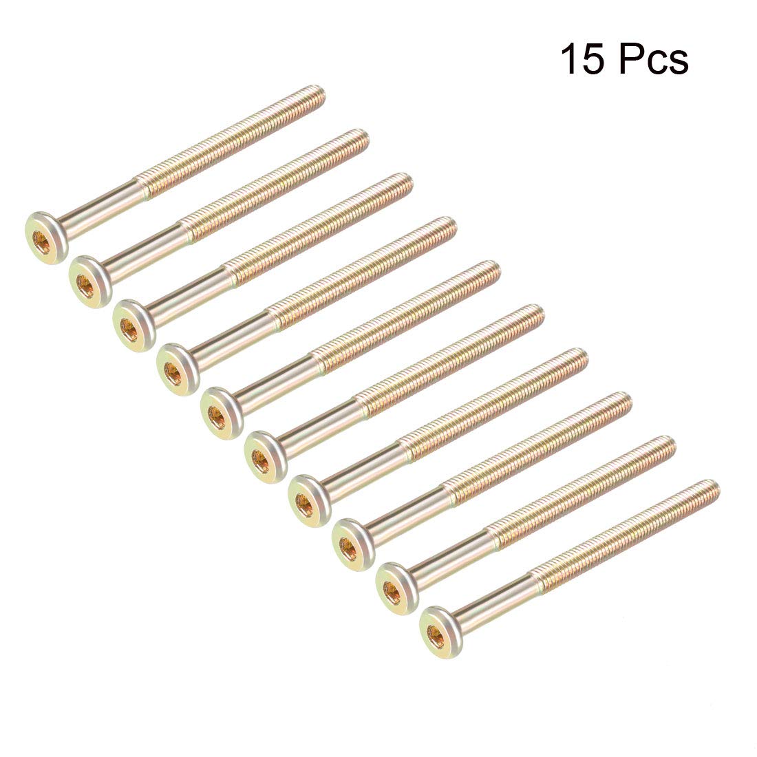 uxcell M6x80mm Furniture Screw Hex Socket Machine Screws Zinc Plated Fasteners Bolts Half Thread Carbon Steel 15Pcs