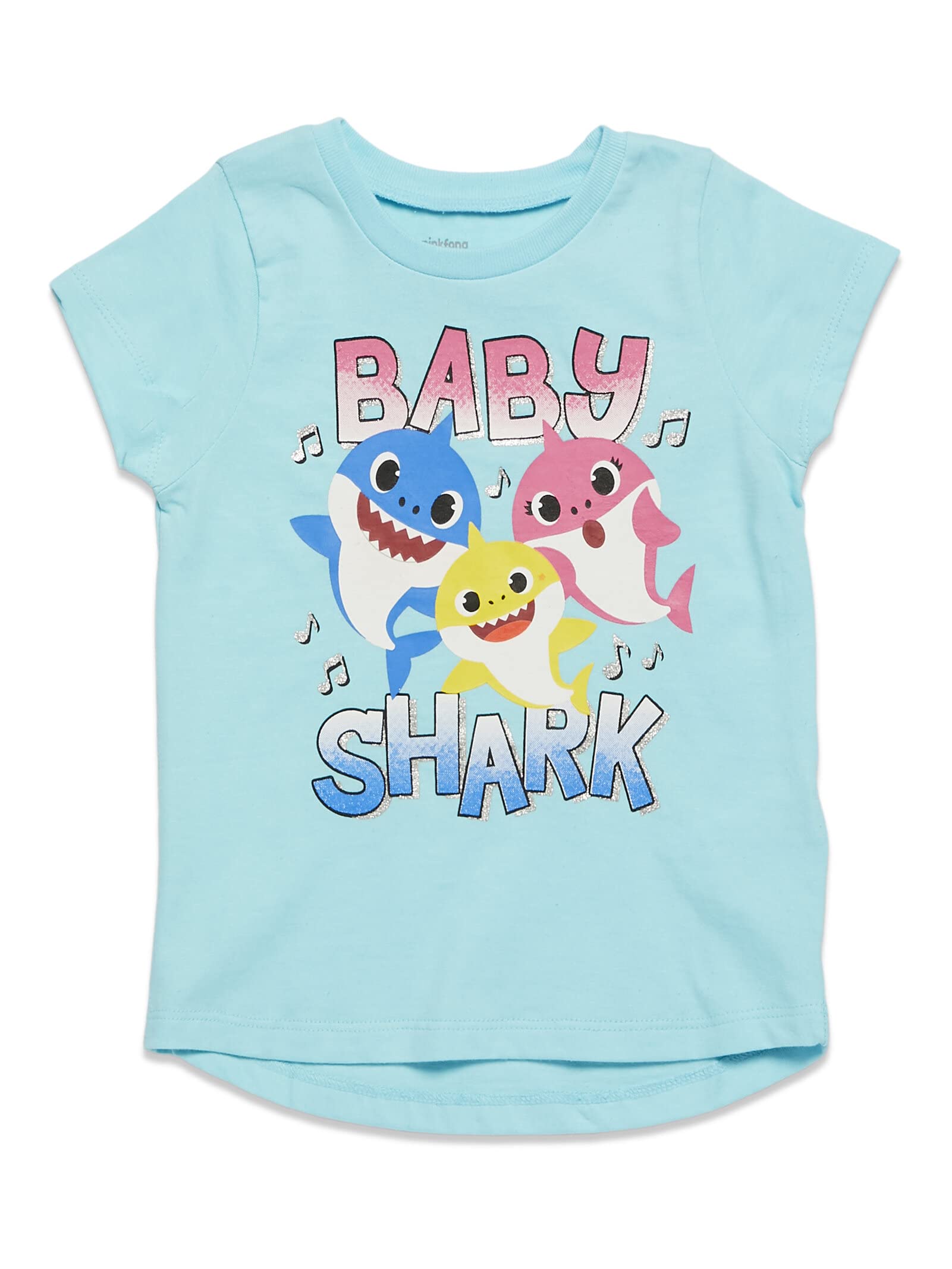 Pinkfong Baby Shark Toddler Girls 3 Pack T-Shirts Pink/Yellow/Blue 3T