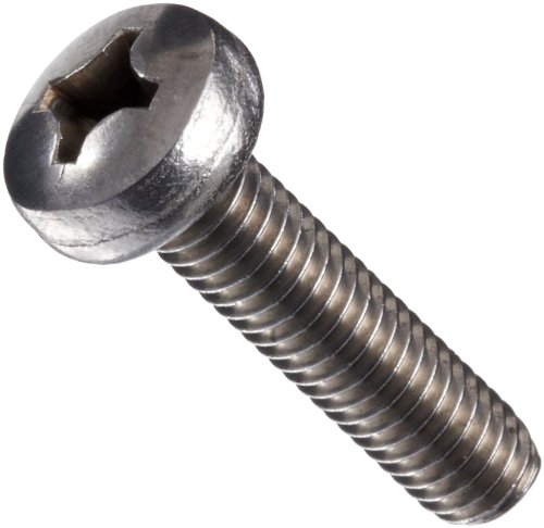 Small Parts Stainless Steel Machine Screw, Plain Finish, Pan Head, Phillips Drive, 20mm Length, M6-1 Threads (Pack of 25)