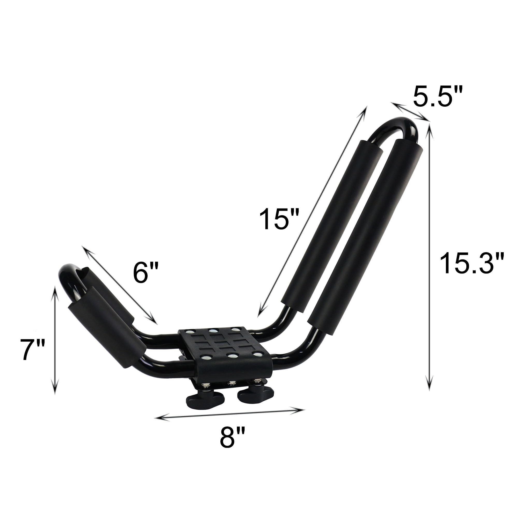 2 Pairs Kayak Rack J-Bar Car Roof Rack for Canoe Carrier SUP Paddle Surfboard Mount on Car SUV and Truck Crossbar, Includes 4 Pcs Roof Rack Tie Down Cam Straps.