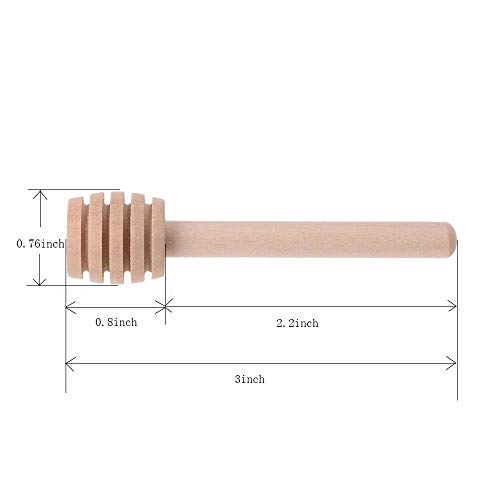 Creative Hobbies® 24 Pack of Mini 3 Inch Wood Honey Dipper Sticks, Server for Honey Jar Dispense Drizzle Honey, Wedding Party Favors