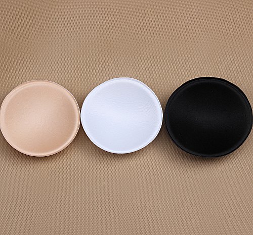 3 Pairs Round Bra Insert Breathable Sponge Bra Inserts Cup Push Up Sports Bra Pad Breast Enlargement Enhancer Shaper for Women Girls (White)