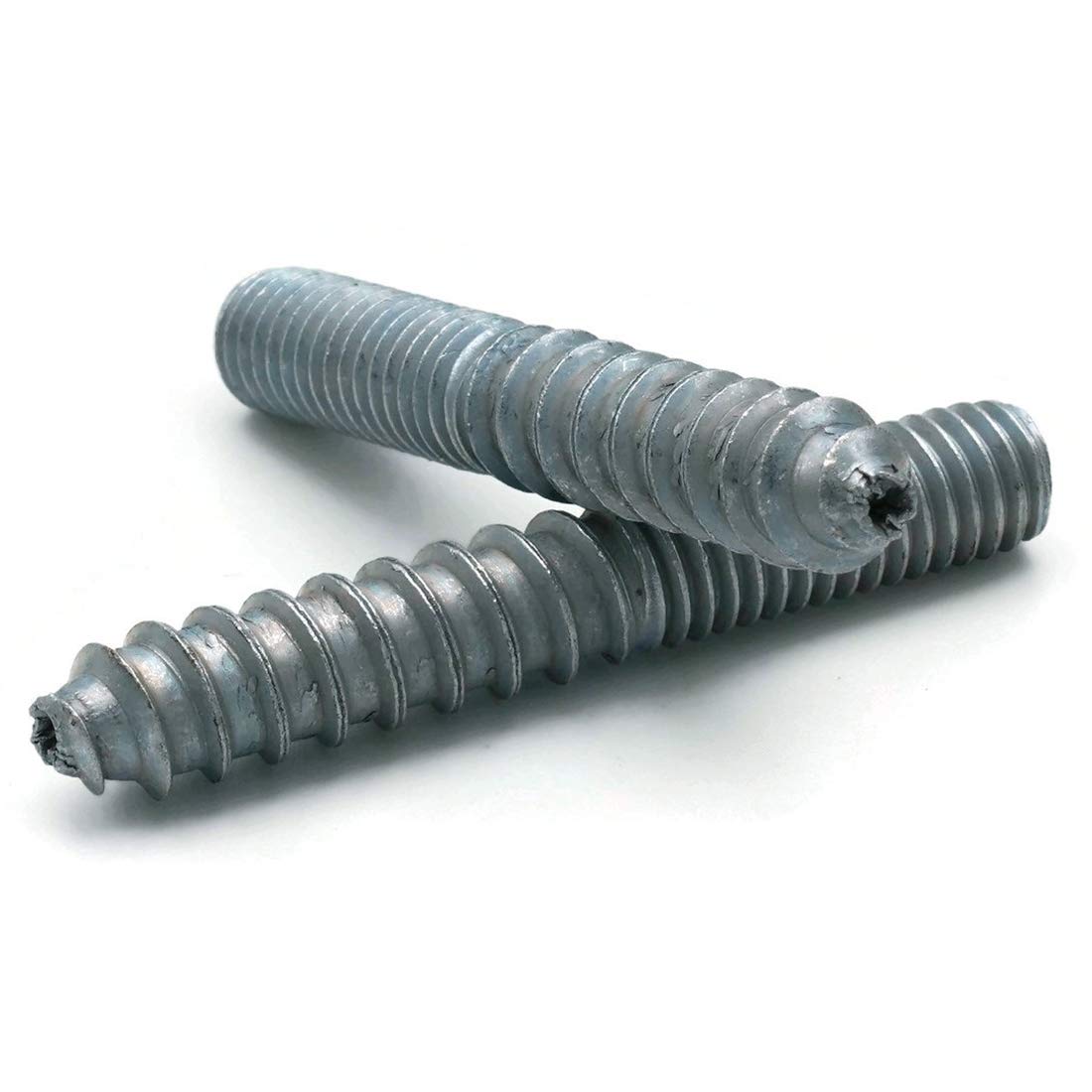 Zinc Plated Steel Hanger Bolts 3/8"-16 Machine Thread with Lag Screw Threading 3/8"-16 x 2 Qty 25